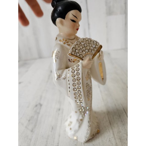 Lefton | Art | Lefton Geisha Fan Rhinestone Buddha Monk Chinese ...